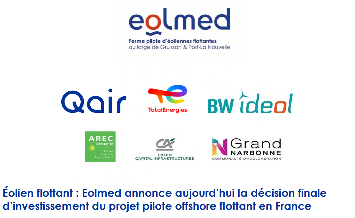Éolien flottant : Eolmed annonce aujourd’hui la décision finale d ...