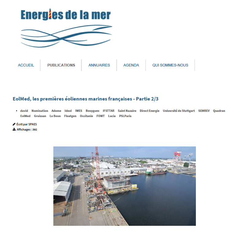 EolMed, les premières éoliennes marines françaises – Eolmed