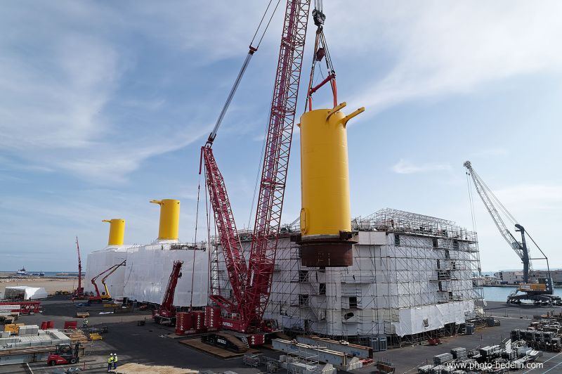 3e assemblage réalisé sur les flotteurs du projet Eolmed – Eolmed